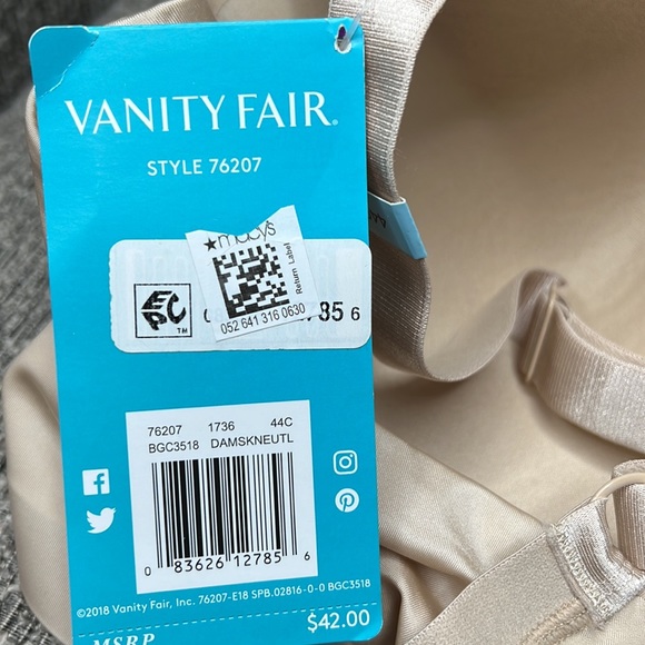 Vanity Fair | Intimates & Sleepwear | Vanity Fair Full Figure Nude Bra ...